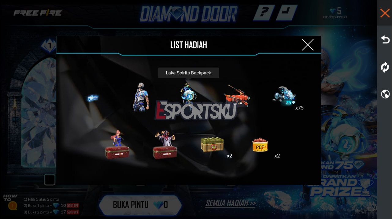 Cara Dapatkan Lake Spirits Backpack Free Fire (FF) – Esportsku