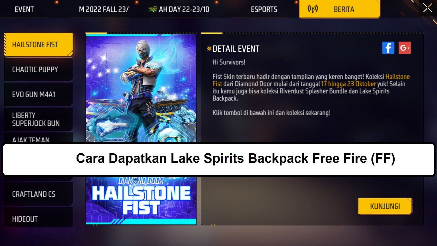 Cara Dapatkan Lake Spirits Backpack Free Fire (FF) – Esportsku