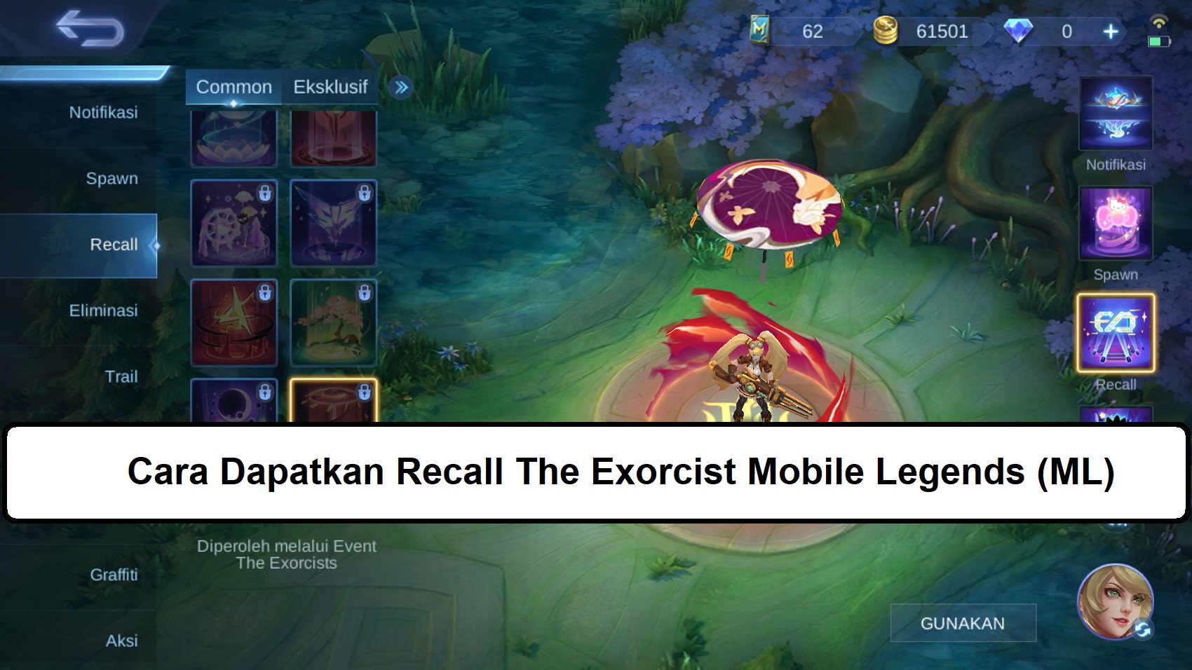 Cara Dapatkan Recall The Exorcist Mobile Legends (ML) – Esportsku