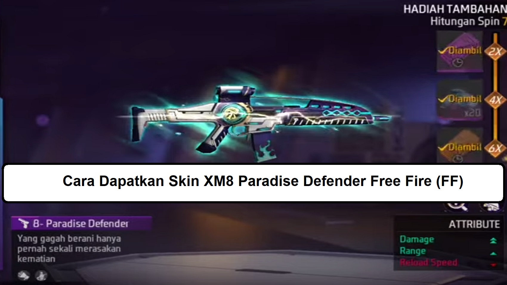 Cara Dapatkan Skin XM8 Paradise Defender Free Fire (FF) – Esportsku