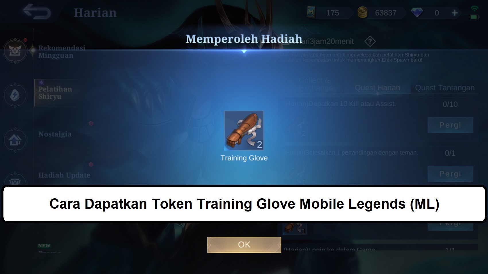 Cara Dapatkan Token Training Glove Mobile Legends (ML) – Esportsku