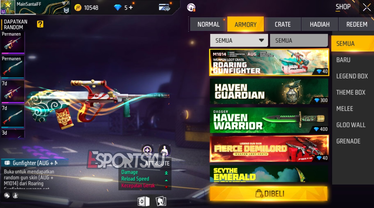 Cara Dapatkan Weapon Crate Roaring Free Fire (FF) – Esportsku
