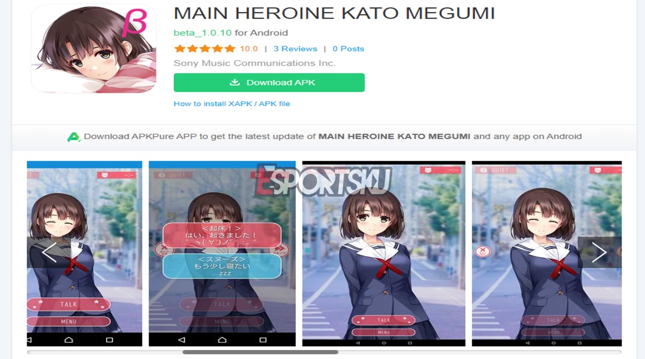 Game Kato Megumi, Date Simulator Android! – Esportsku