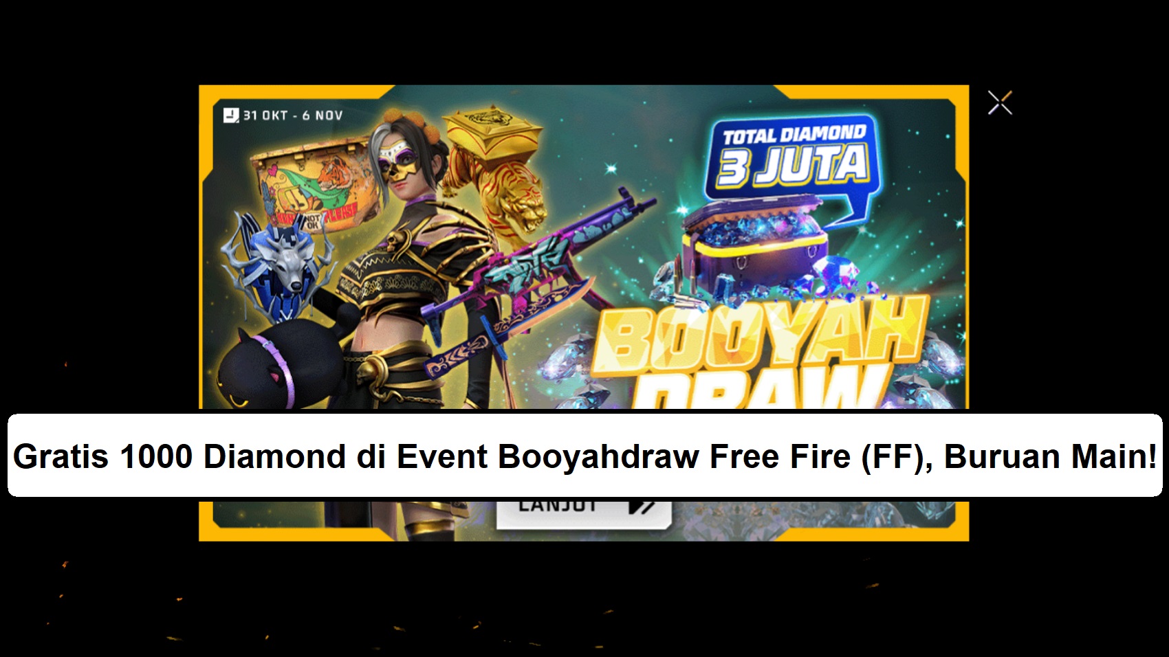Gratis 1000 Diamond di Event Booyahdraw Free Fire (FF), Buruan Main ...