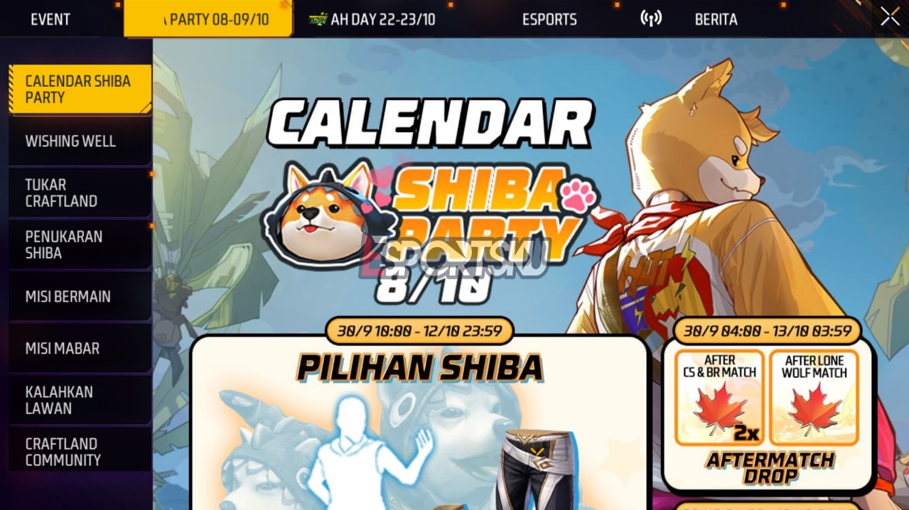 Jadwal Event Shiba Party 2022 Free Fire (FF) – Esportsku