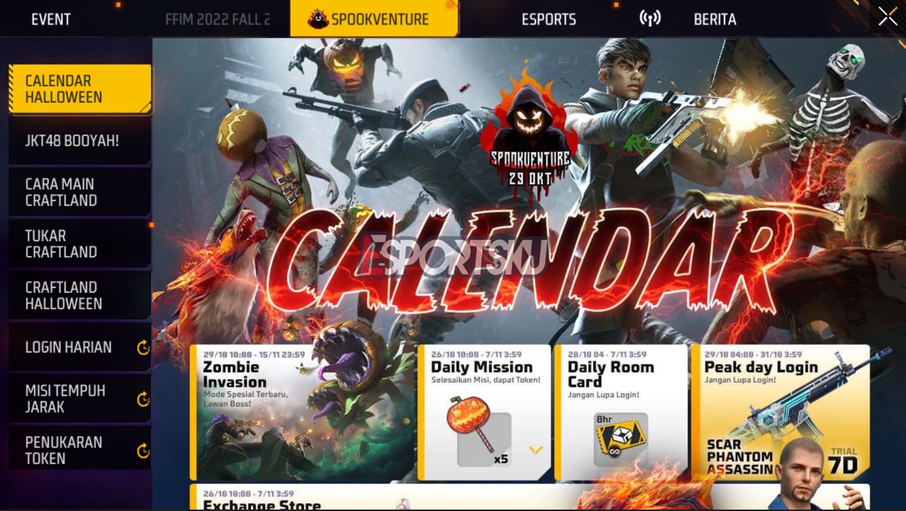 Jadwal Event Spookventure 2022 Free Fire (FF) – Esportsku