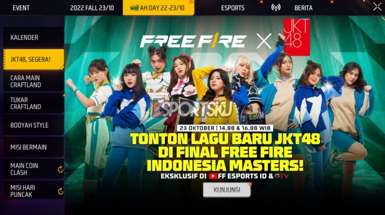 Tanggal InGame Kolaborasi JKT48 Free Fire (FF) – Esportsku