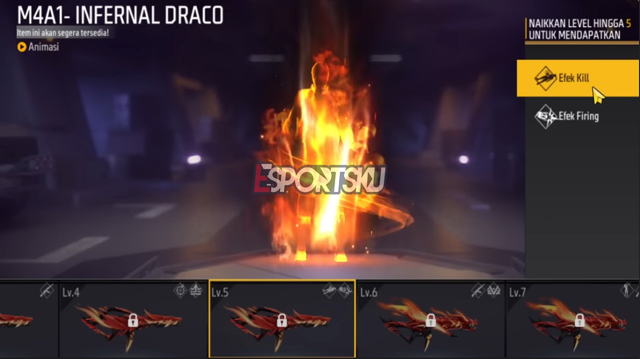 7 Level Evolution Gun M4A1 FF, Infernal Draco Free Fire! – Esportsku