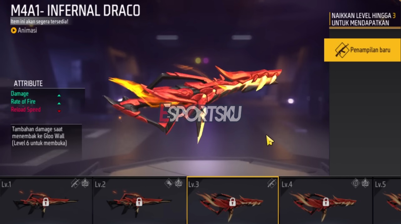 7 Level Evolution Gun M4A1 FF, Infernal Draco Free Fire! – Esportsku