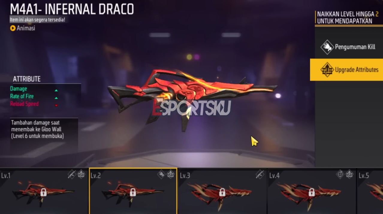 7 Level Evolution Gun M4A1 FF, Infernal Draco Free Fire! – Esportsku