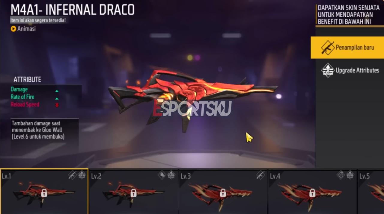 7 Level Evolution Gun M4A1 FF, Infernal Draco Free Fire! – Esportsku