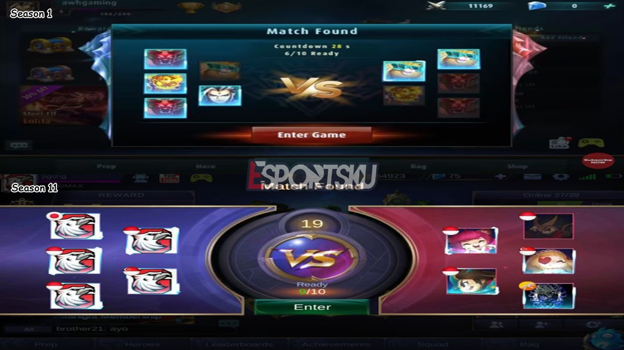 Tampilan Awal Game Mobile Legends (ML) Dari Season 1 sampai 11 ...