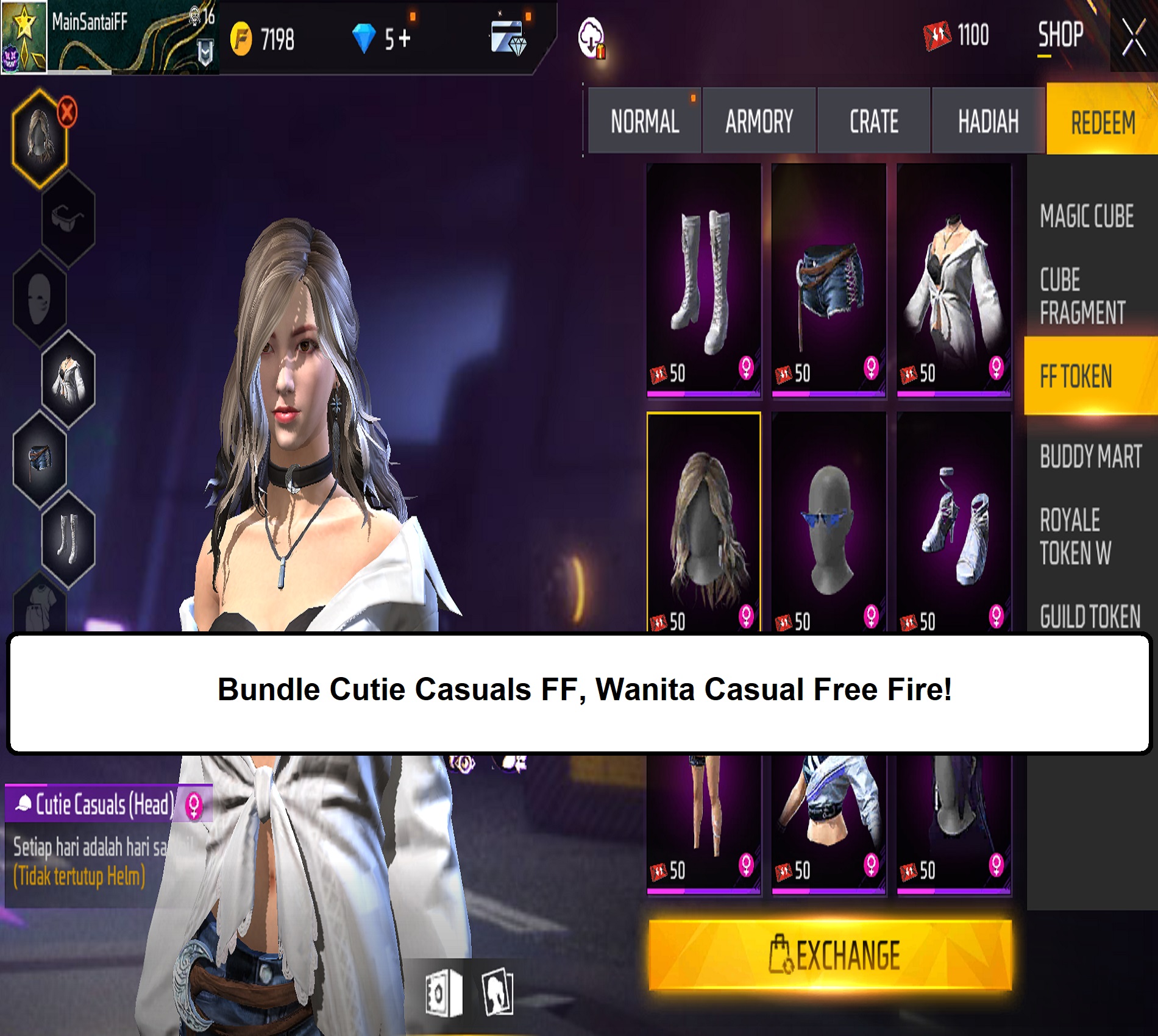 Bundle Cutie Casuals FF, Wanita Casual Free Fire! – Esportsku