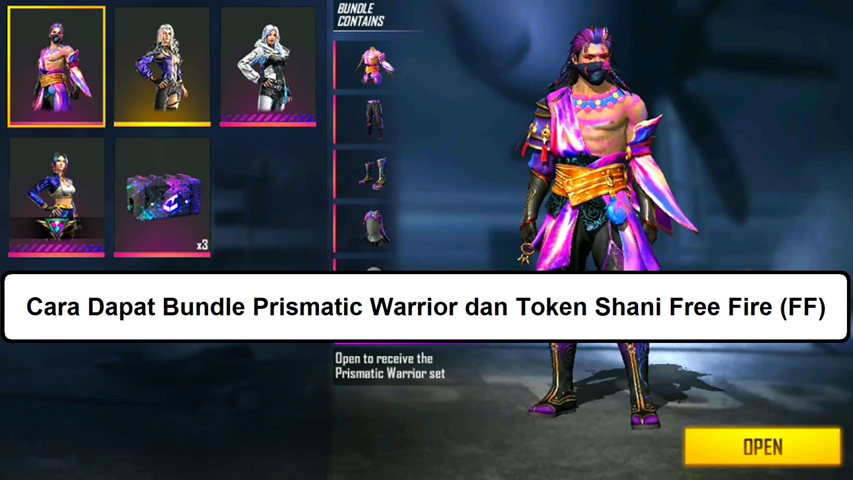 Cara Dapat Bundle Prismatic Warrior dan Token Shani Free Fire (FF ...