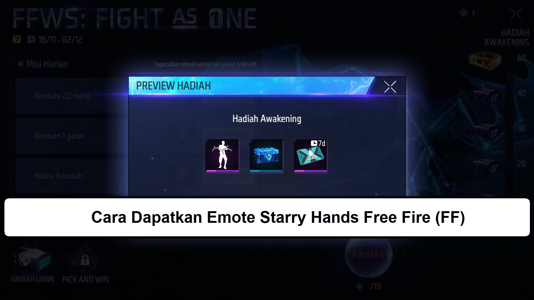 Cara Dapatkan Emote Starry Hands Free Fire (FF) – Esportsku