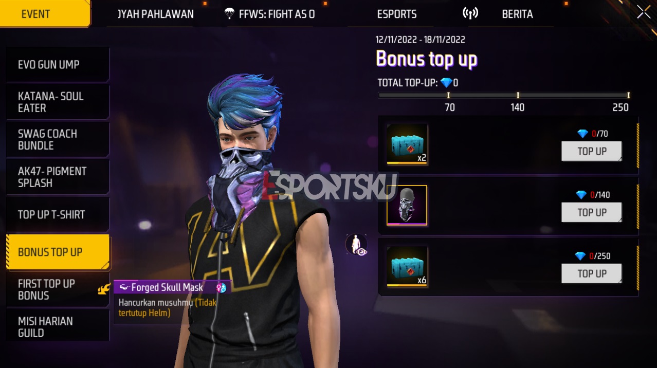 Cara Dapatkan Forged Skull Mask Free Fire (FF) – Esportsku