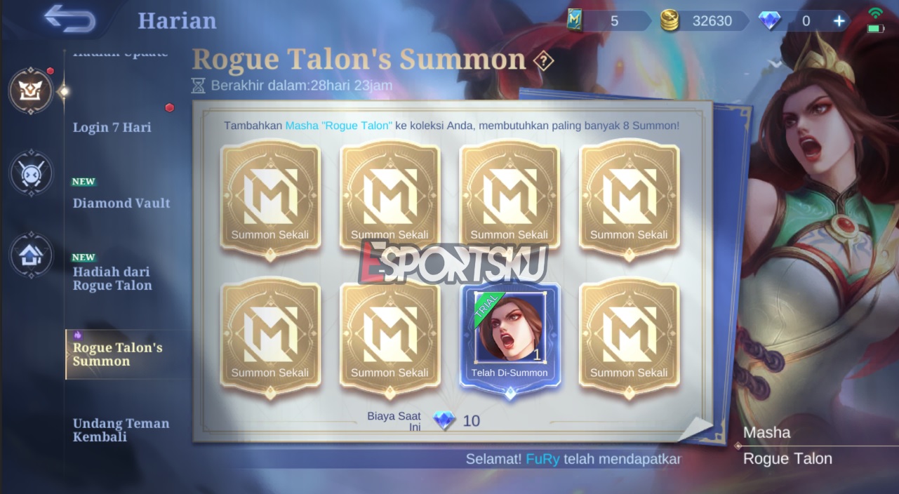 How to Get the Masha Rogue Talon Mobile Legends (ML) Skin - Esports