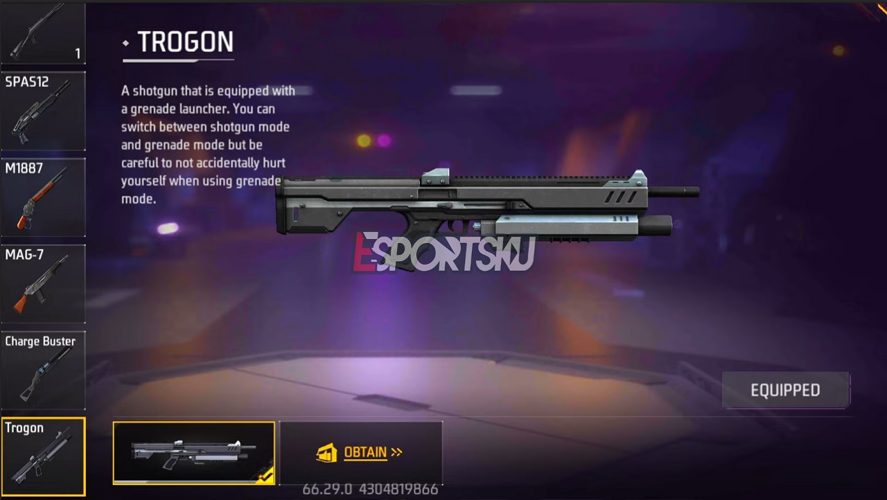 Senjata Shotgun Baru Trogon Free Fire (FF) – Esportsku
