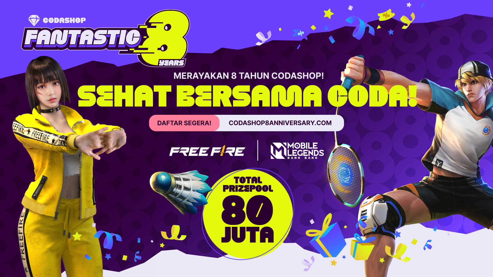 Rayakan Anniversary Ke-8, Codashop Adakan Campaign Main Sehat dengan ...