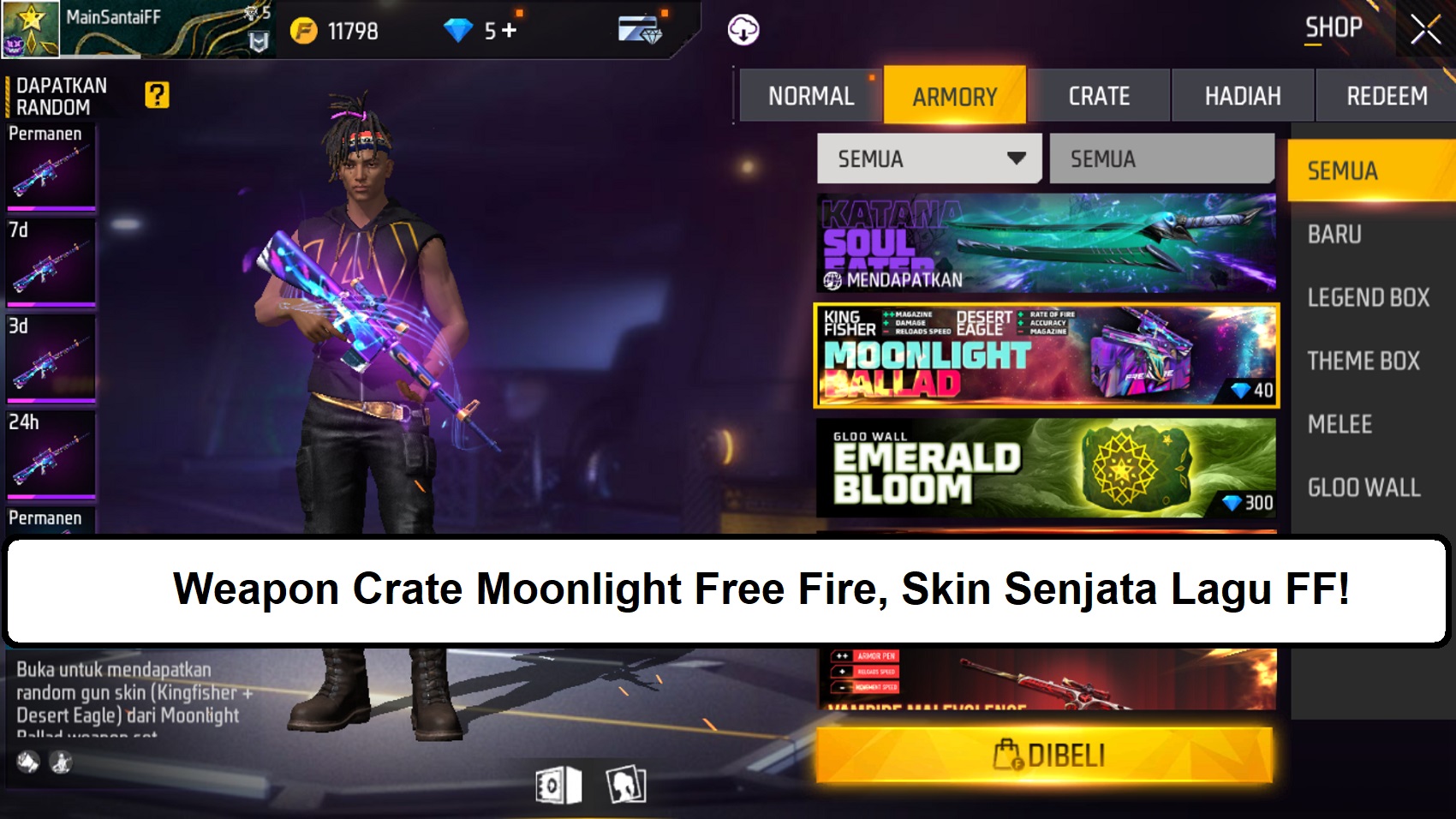 Weapon Crate Moonlight Free Fire, Skin Senjata Lagu FF! – Esportsku