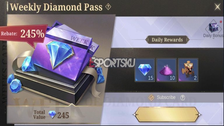 Weekly Diamond Pass Mobile Legends (ML), Diamond Mingguan Murah ...