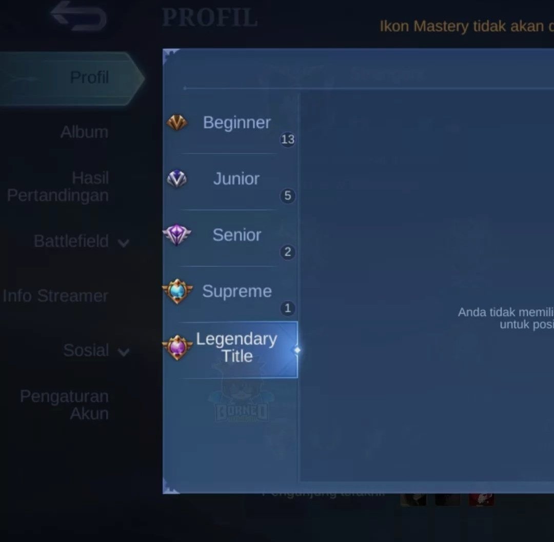 Legendary Title Jadi Titel baru Mobile Legends (ML) – Esportsku