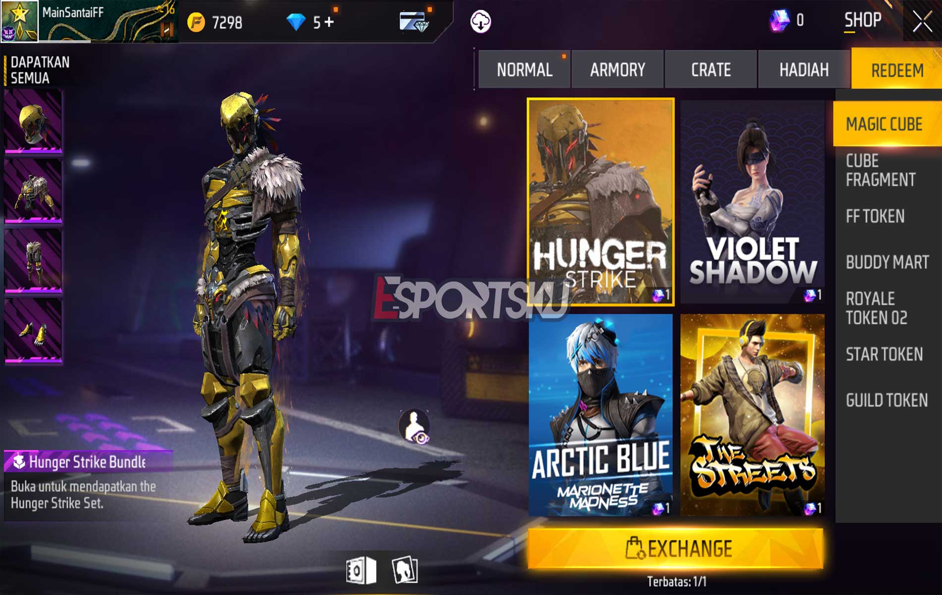 Cara Dapatkan Bundle Hunger Strike Free Fire (FF) – Esportsku