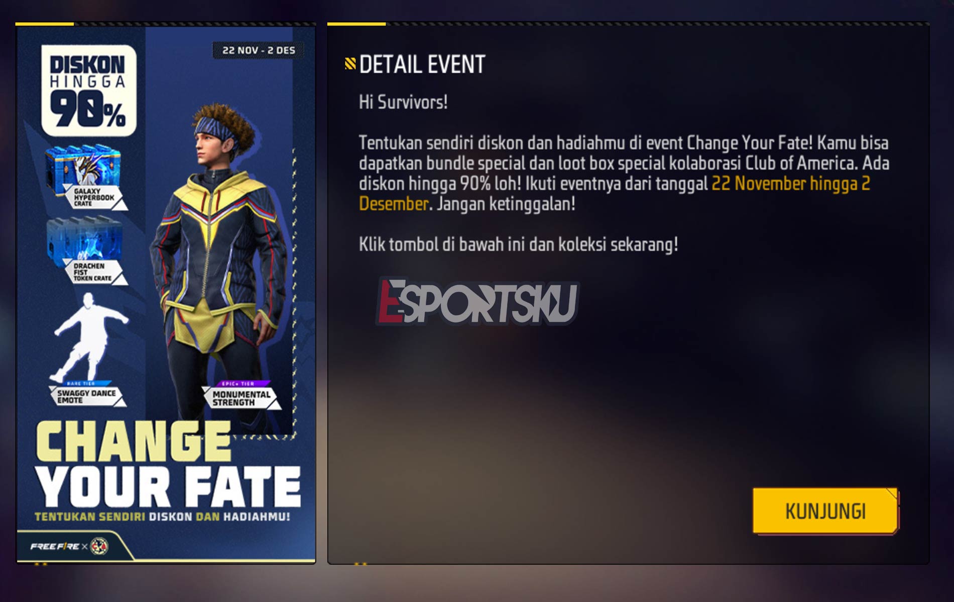 Cara Dapatkan Emote Swaggy Dance Free Fire (FF) – Esportsku