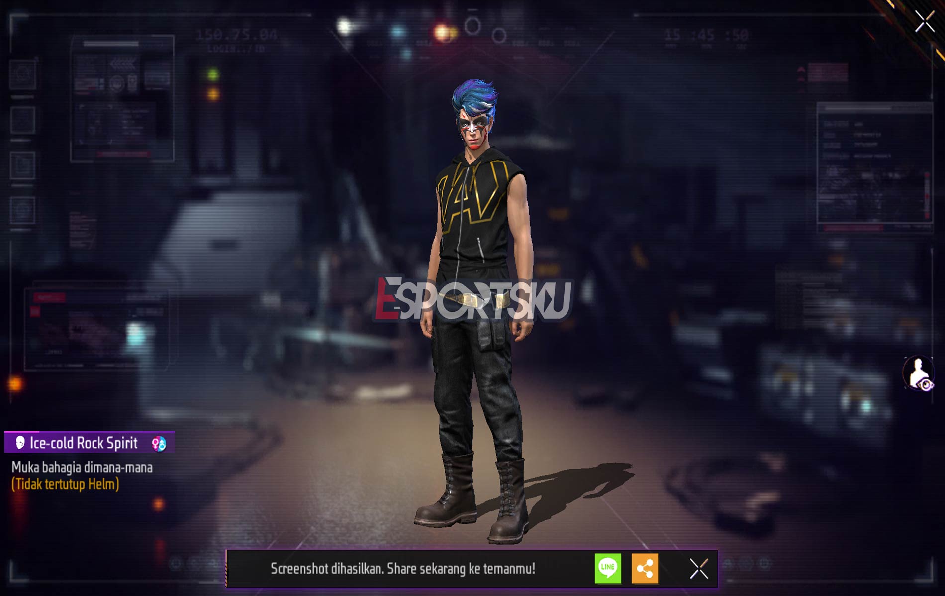 Cara Dapatkan Facepaint Ice-Cold Rock Spirit Free Fire (FF) – Esportsku