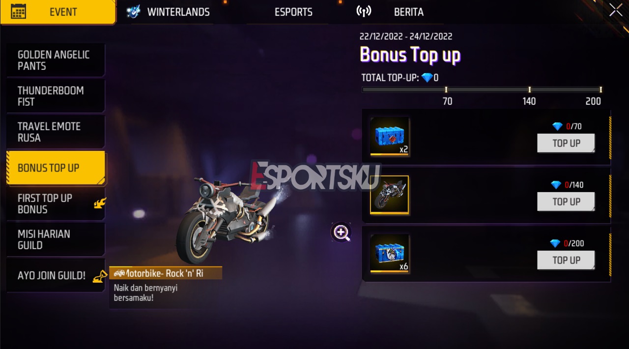 Cara Dapatkan Motorbike Rock N Rider Free Fire (FF) – Esportsku