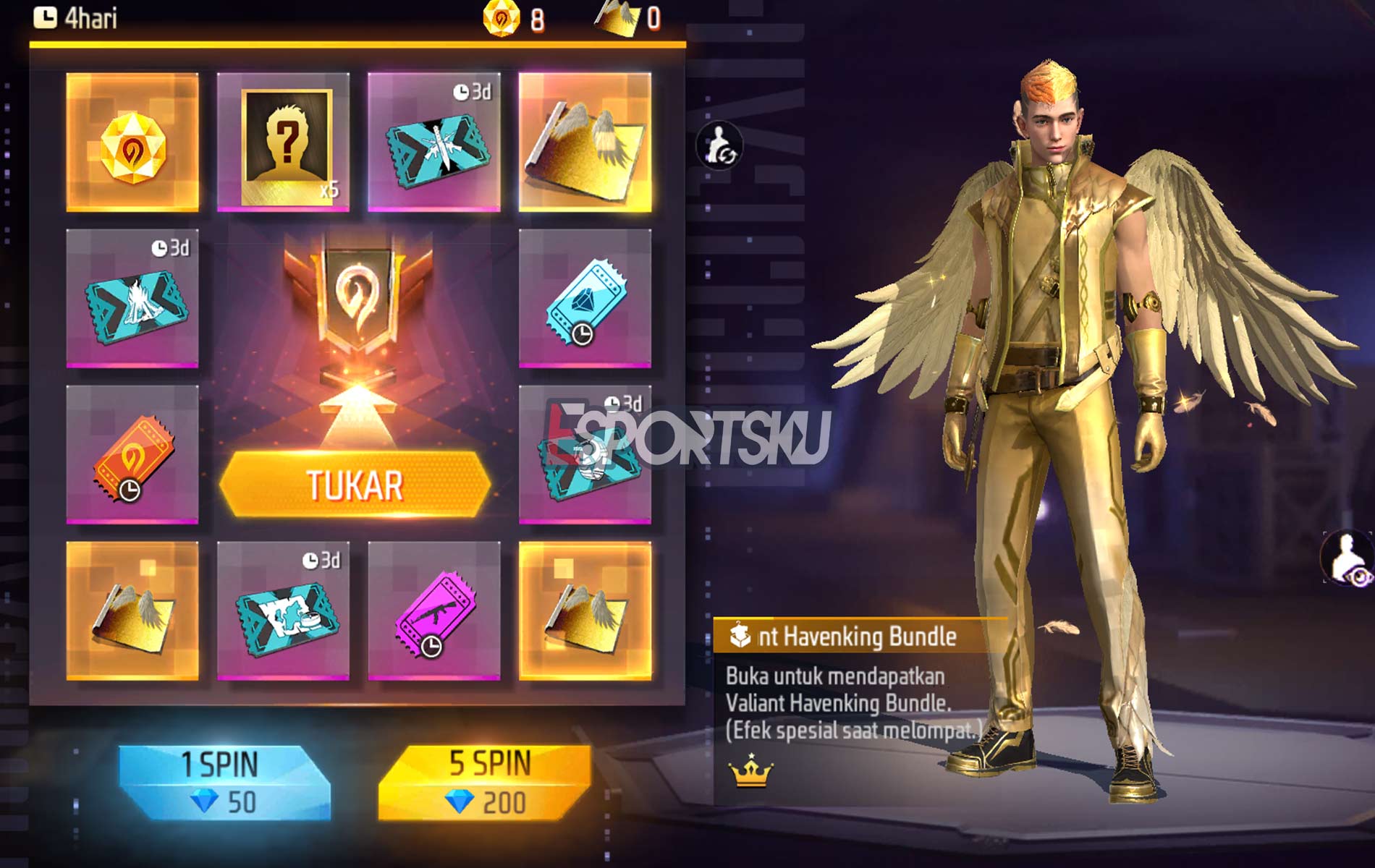 Diskon Incubator Synthetic Angel 50% Free Fire (FF) – Esportsku