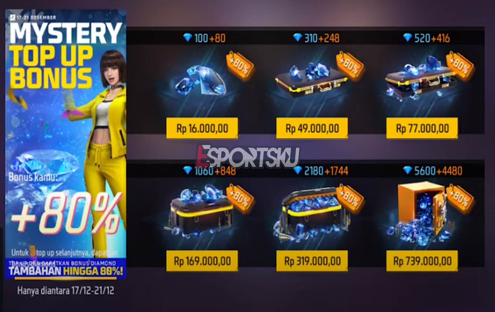Event Mystery Top Up Desember 2022 Free Fire (FF) – Esportsku