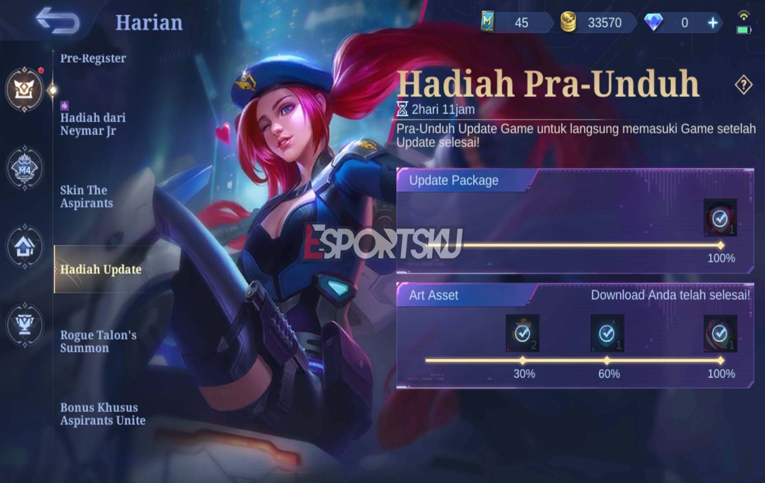 Hadiah Pra-Unduh Update Mobile Legends (ML) – Esportsku