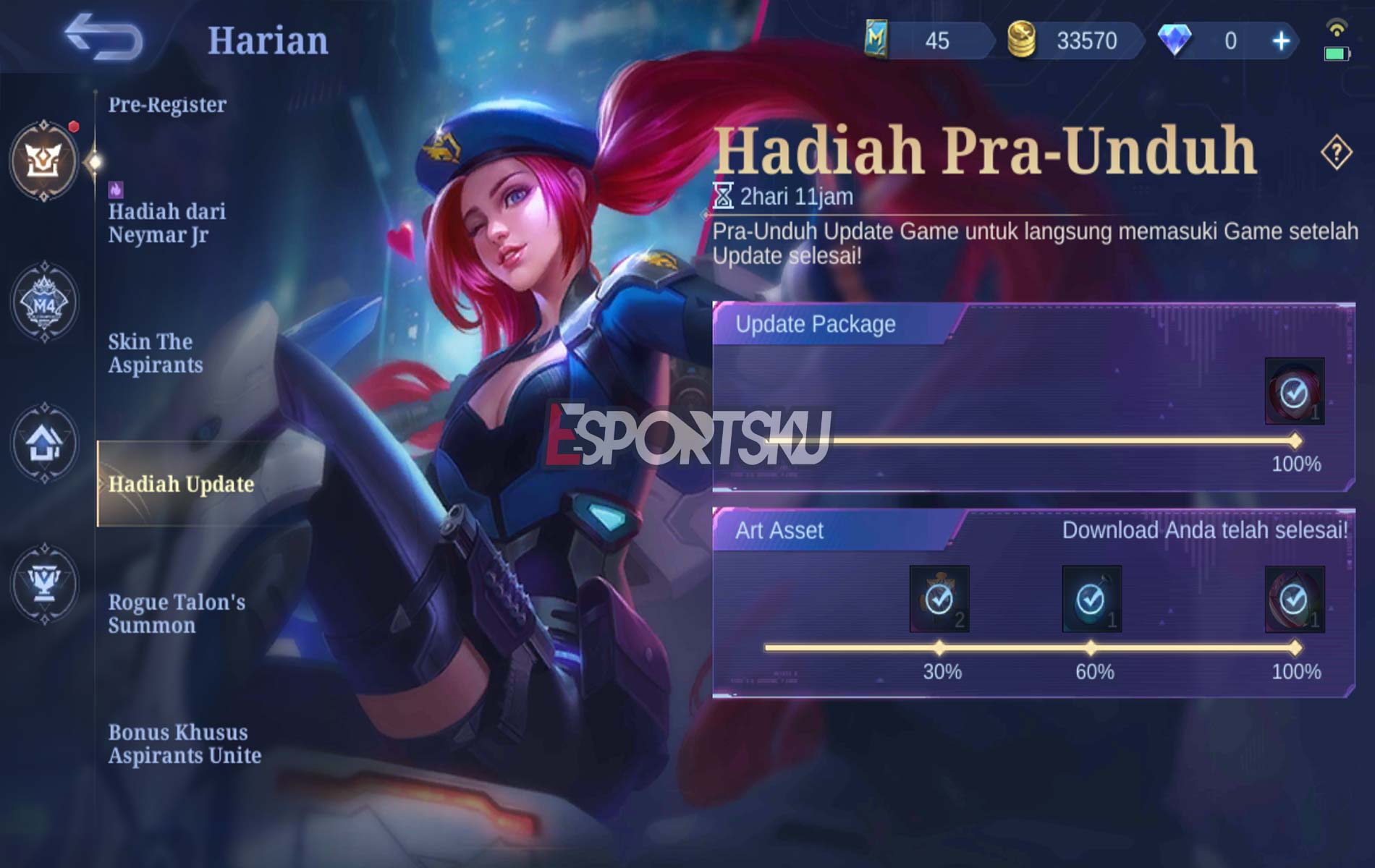 Hadiah Pra-Unduh Update Mobile Legends (ML) – Esportsku