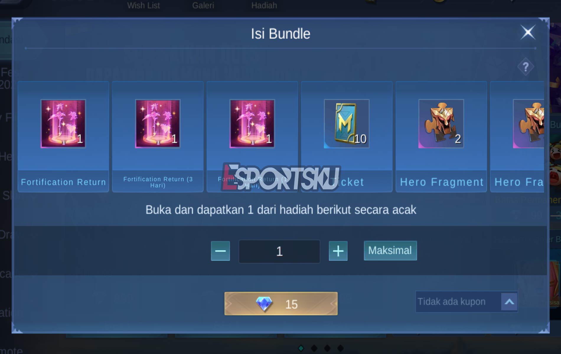 Harga Recall Fortification Return Mobile Legends (ML) – Esportsku