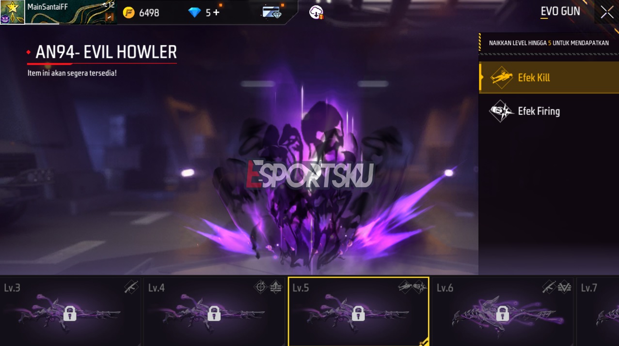 7 Level Evolution Gun AN94 FF, Evil Howler Free Fire! – Esportsku