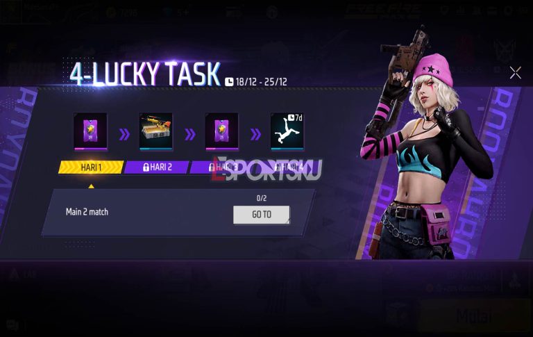 Misi 4 Lucky Task FF, 4 Hari Berhadiah Free Fire! – Esportsku