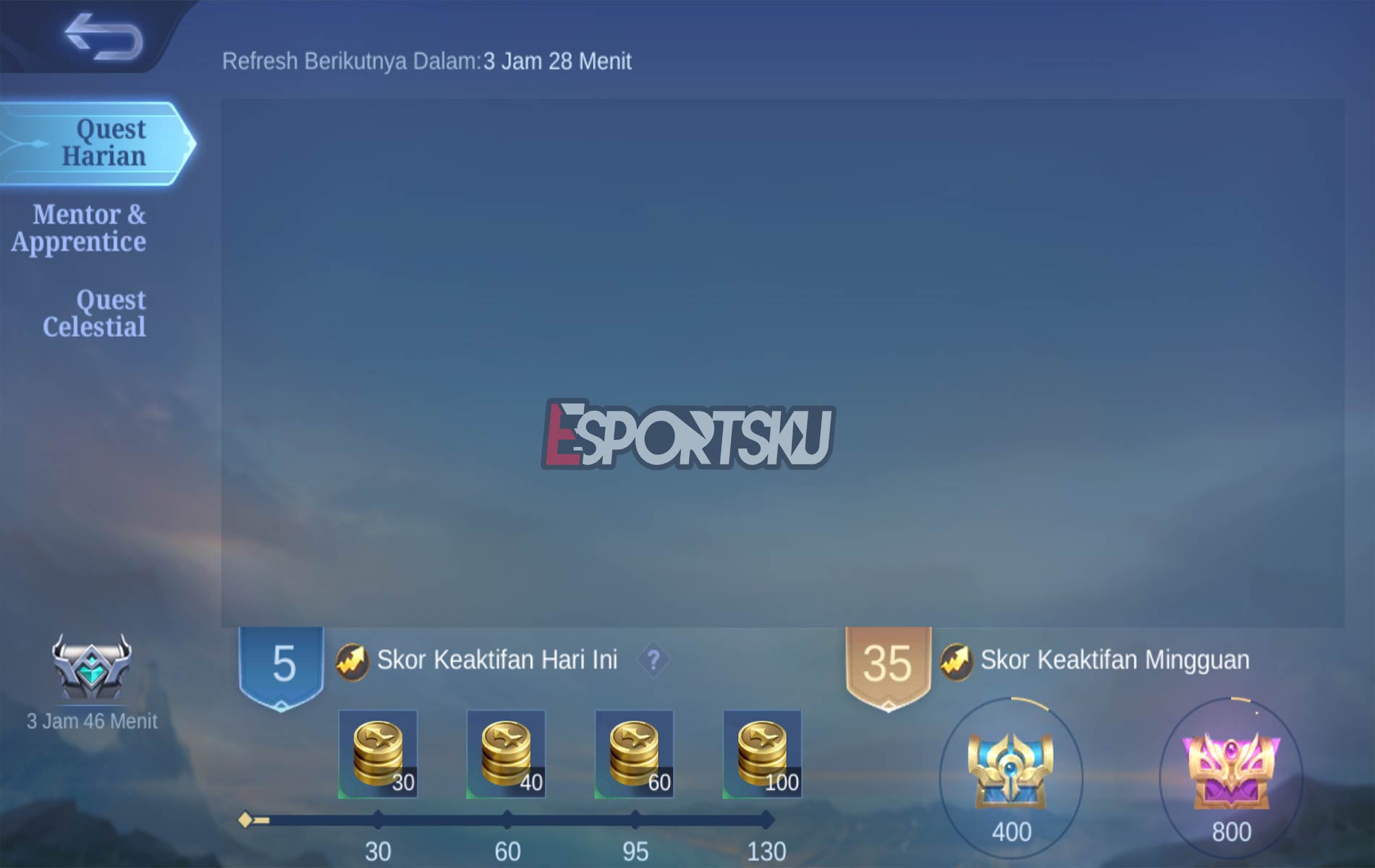 Total Hadiah Skor Keaktifan Mobile Legends (ML) – Esportsku