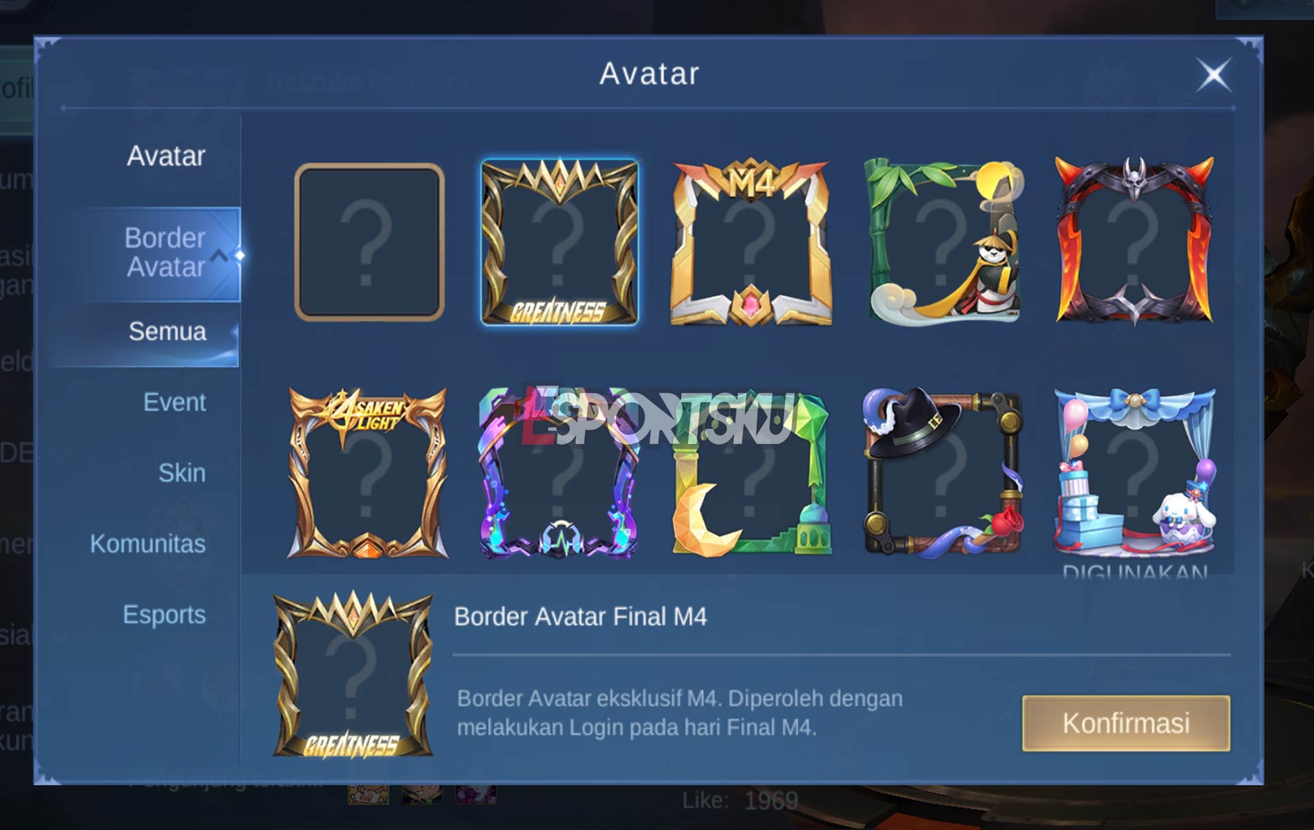 Cara Dapatkan Border Avatar Greatness Mobile Legends (ML) – Esportsku