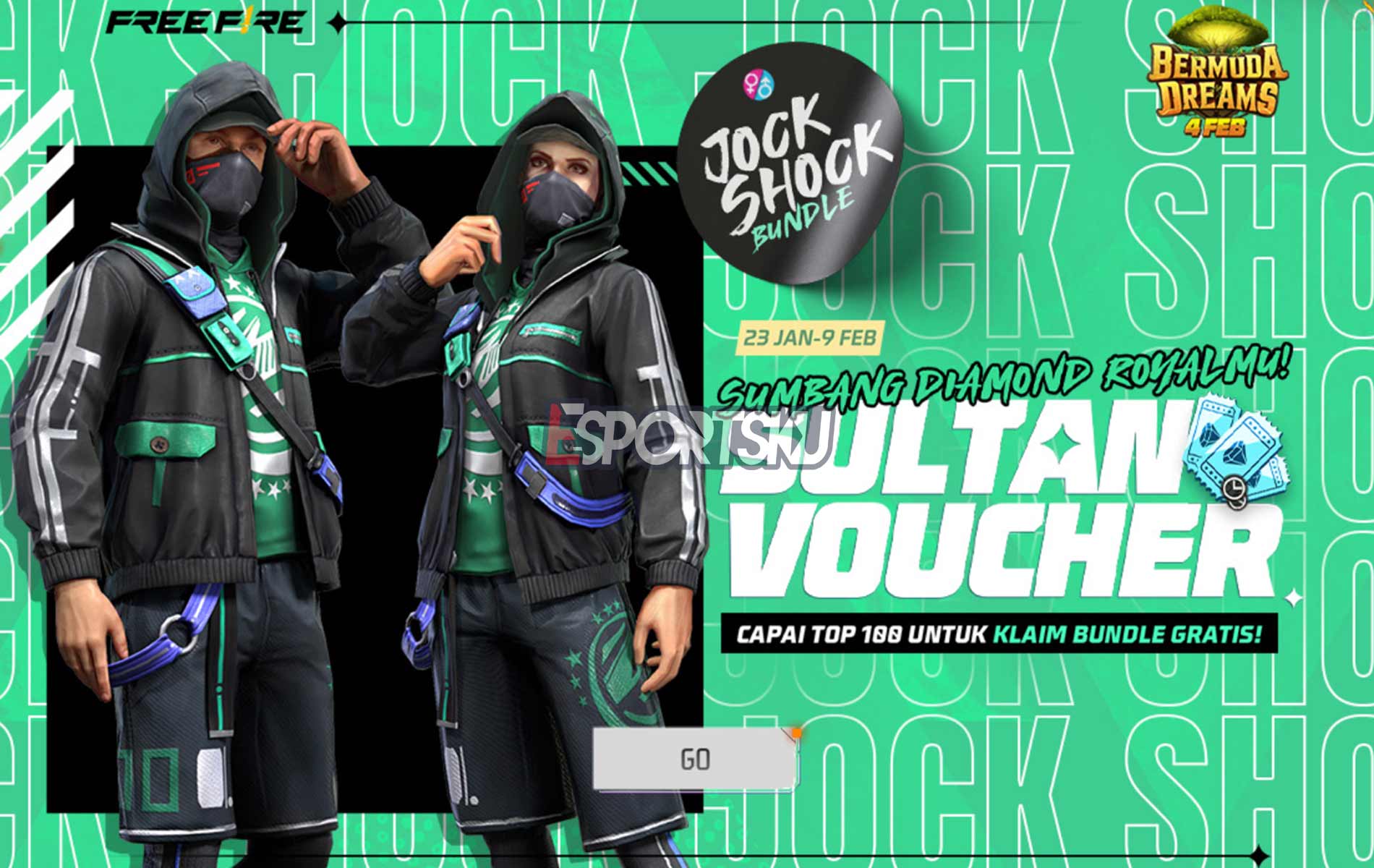 Cara Dapatkan Bundle Jock Shock Free Fire (FF) – Esportsku