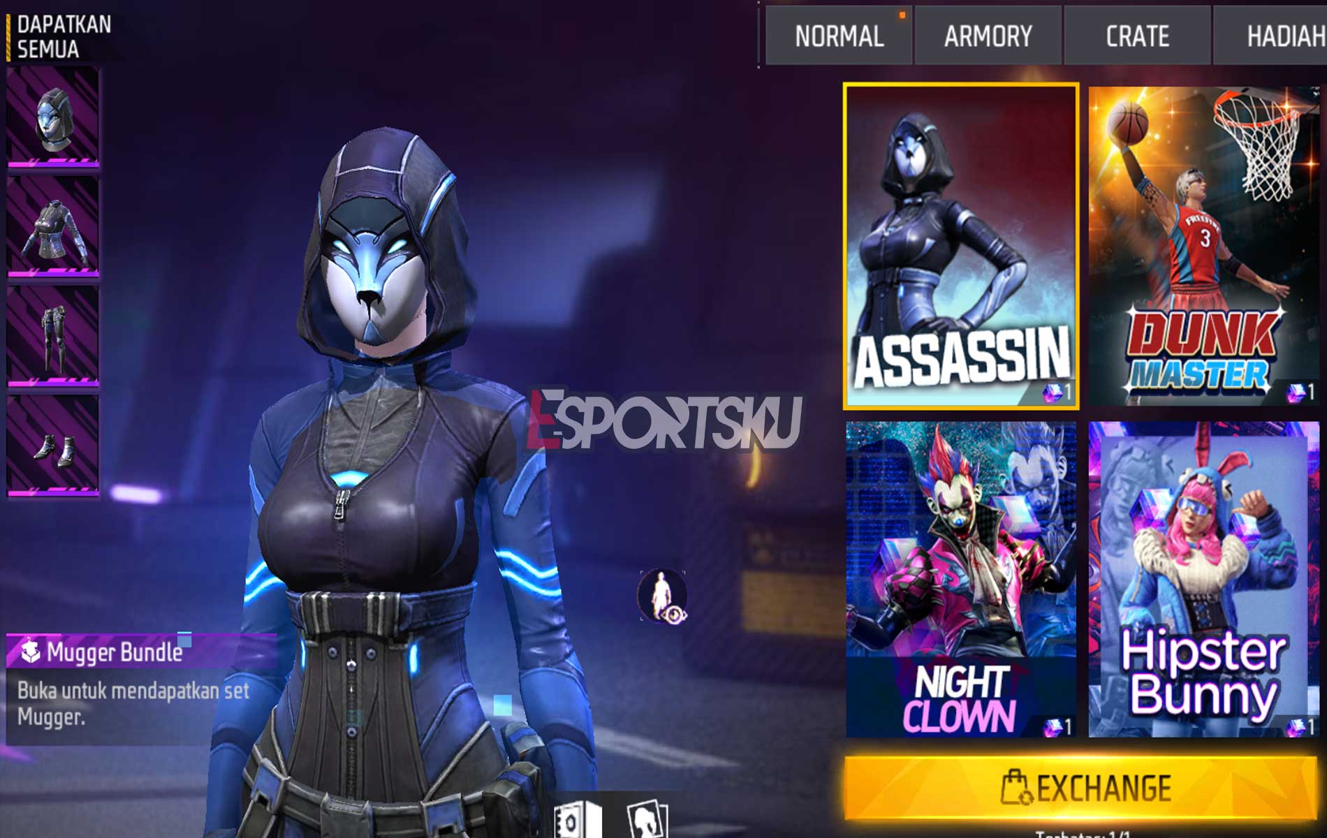 Cara Dapatkan Bundle Mugger Assassin Free Fire (FF) – Esportsku