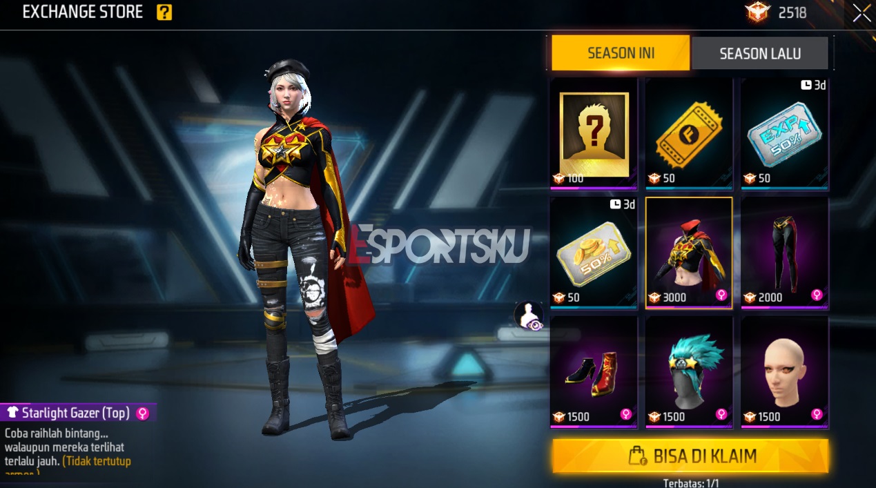 Cara Dapatkan Bundle Starlight Gazer Free Fire (FF) – Esportsku