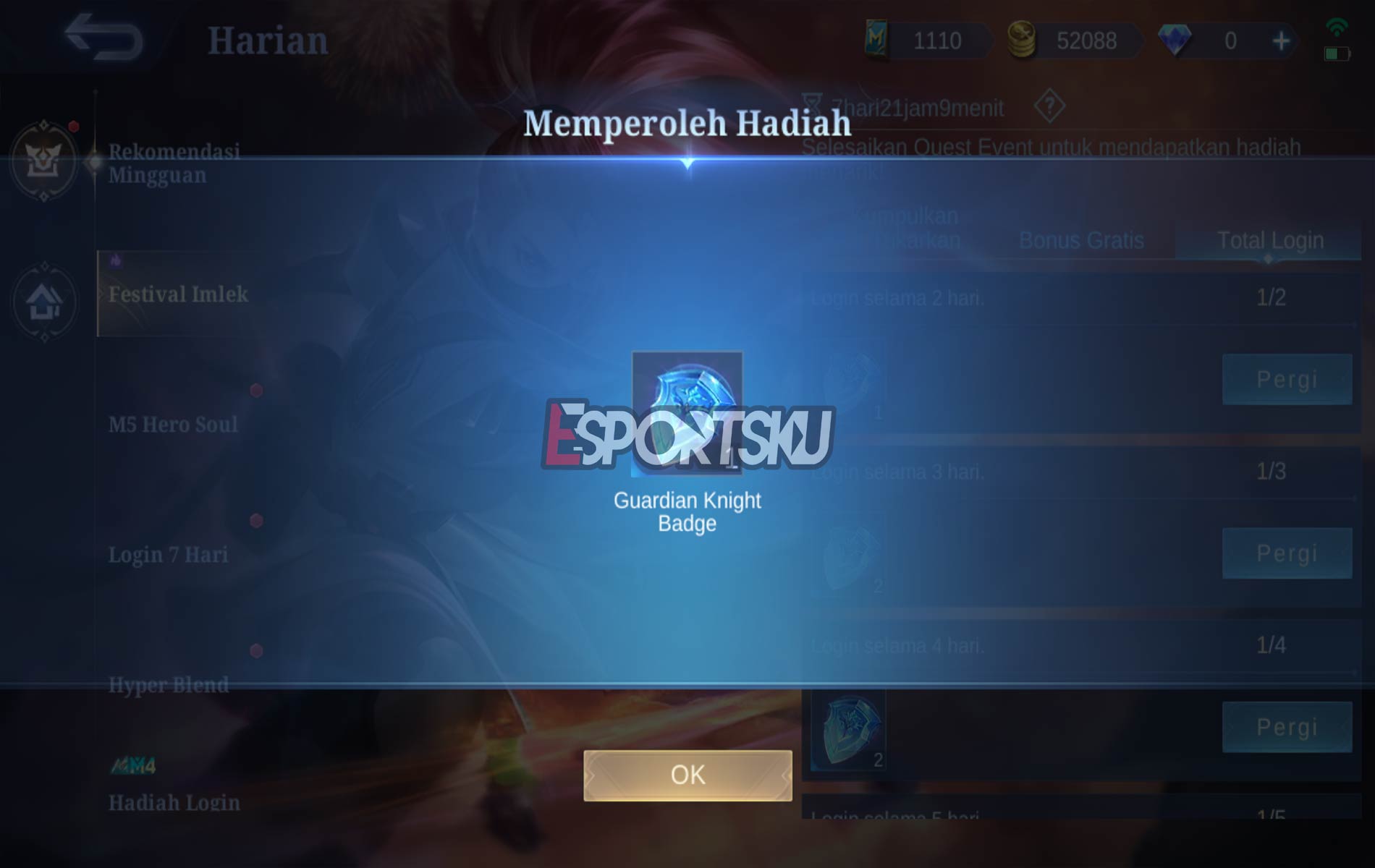 Cara Dapatkan Guardian Knight Badge Mobile Legends (ML) – Esportsku