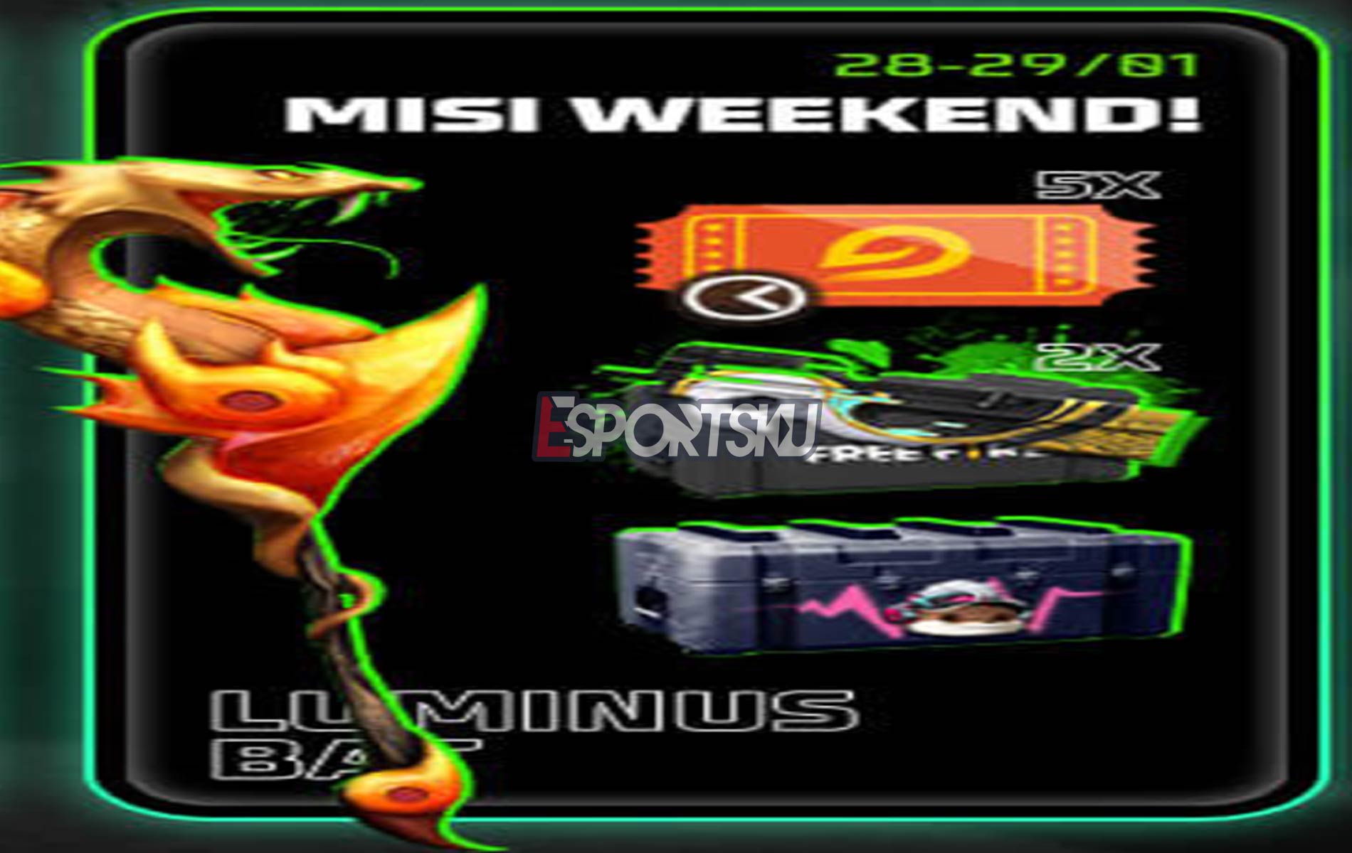 Cara Dapatkan Skin Luminus Bat Free Fire (FF) – Esportsku