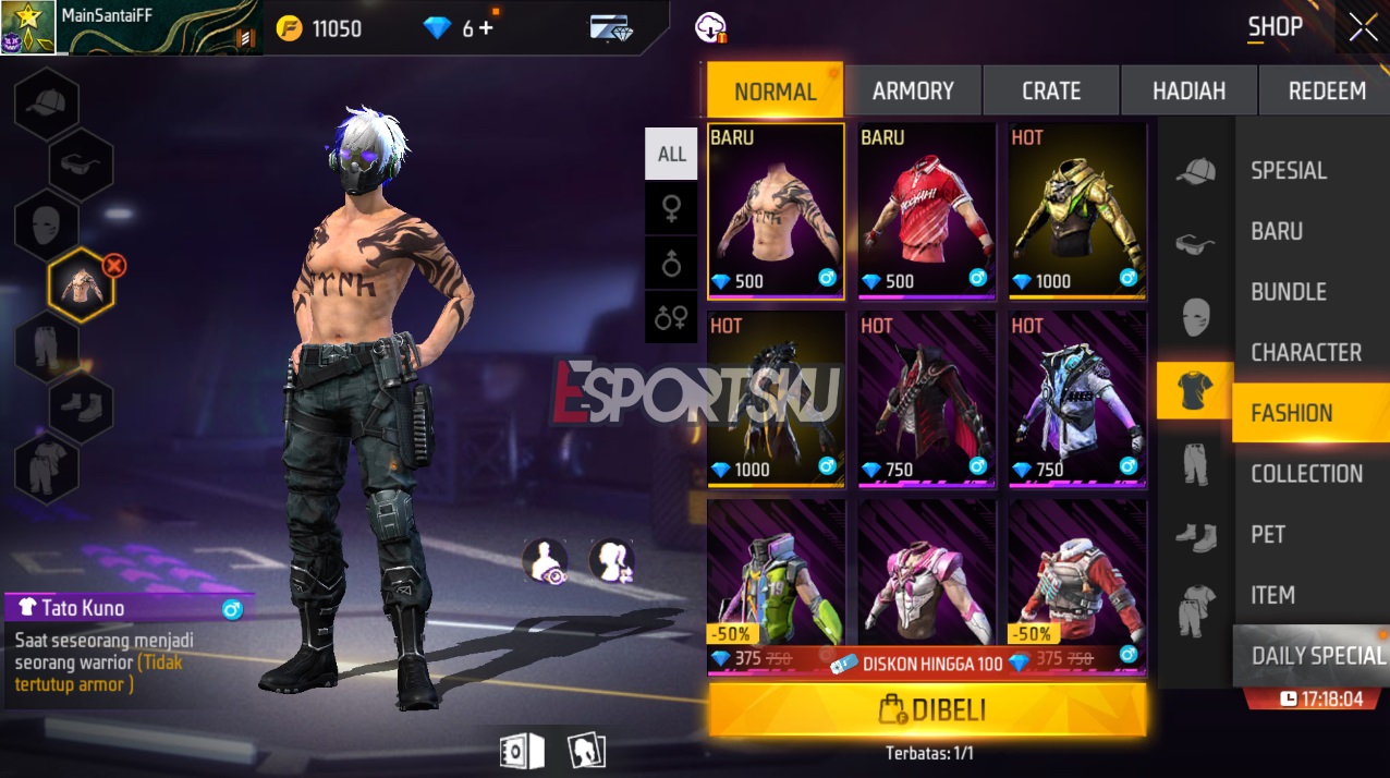 Cara Dapatkan Skin Tato Kuno Free Fire (FF) – Esportsku