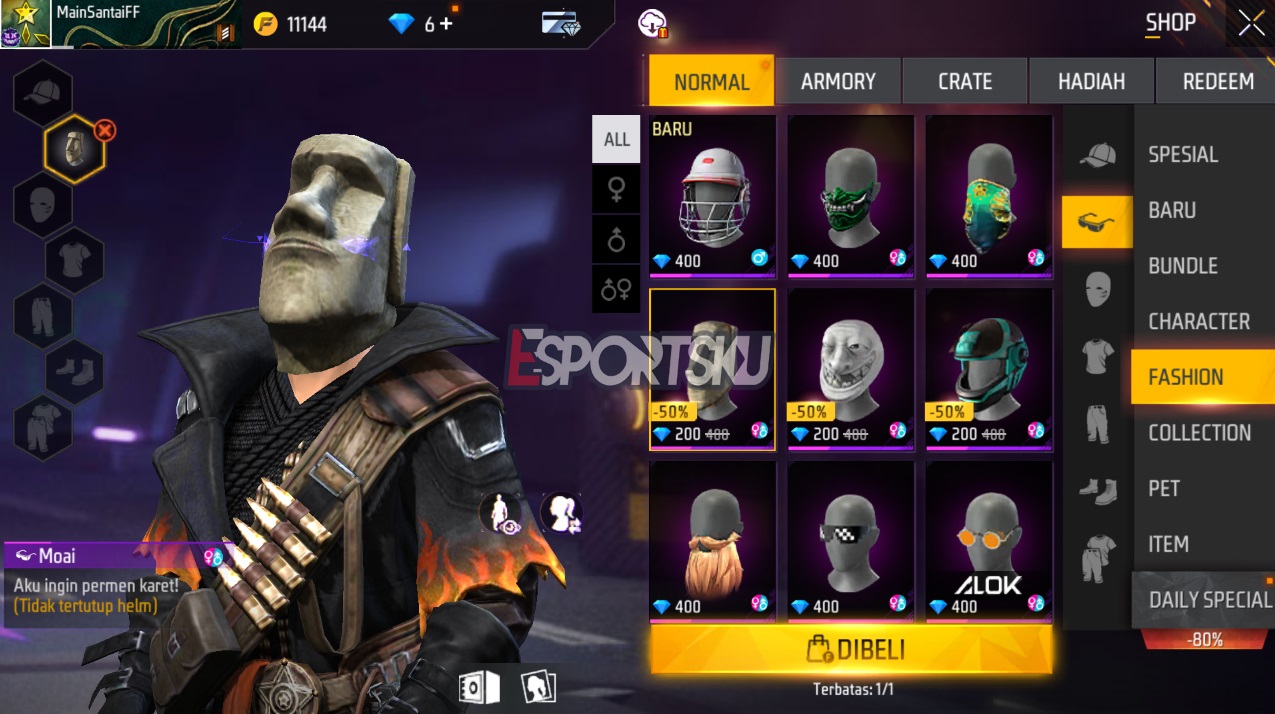 Cara Dapatkan Topeng Kepala Batu Free Fire (FF) – Esportsku