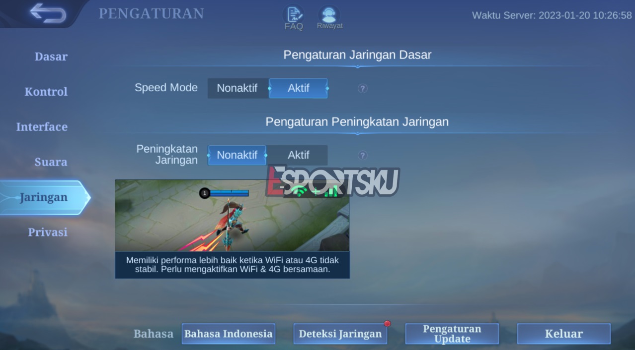 Fitur Speed Mode Mobile Legends (ML), Internet Makin Lancar! – Esportsku