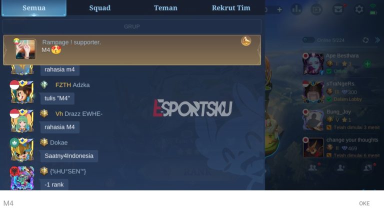 Pesan Rahasia M4 di Chat Mobile Legends (ML), Ternyata Ini! – Esportsku
