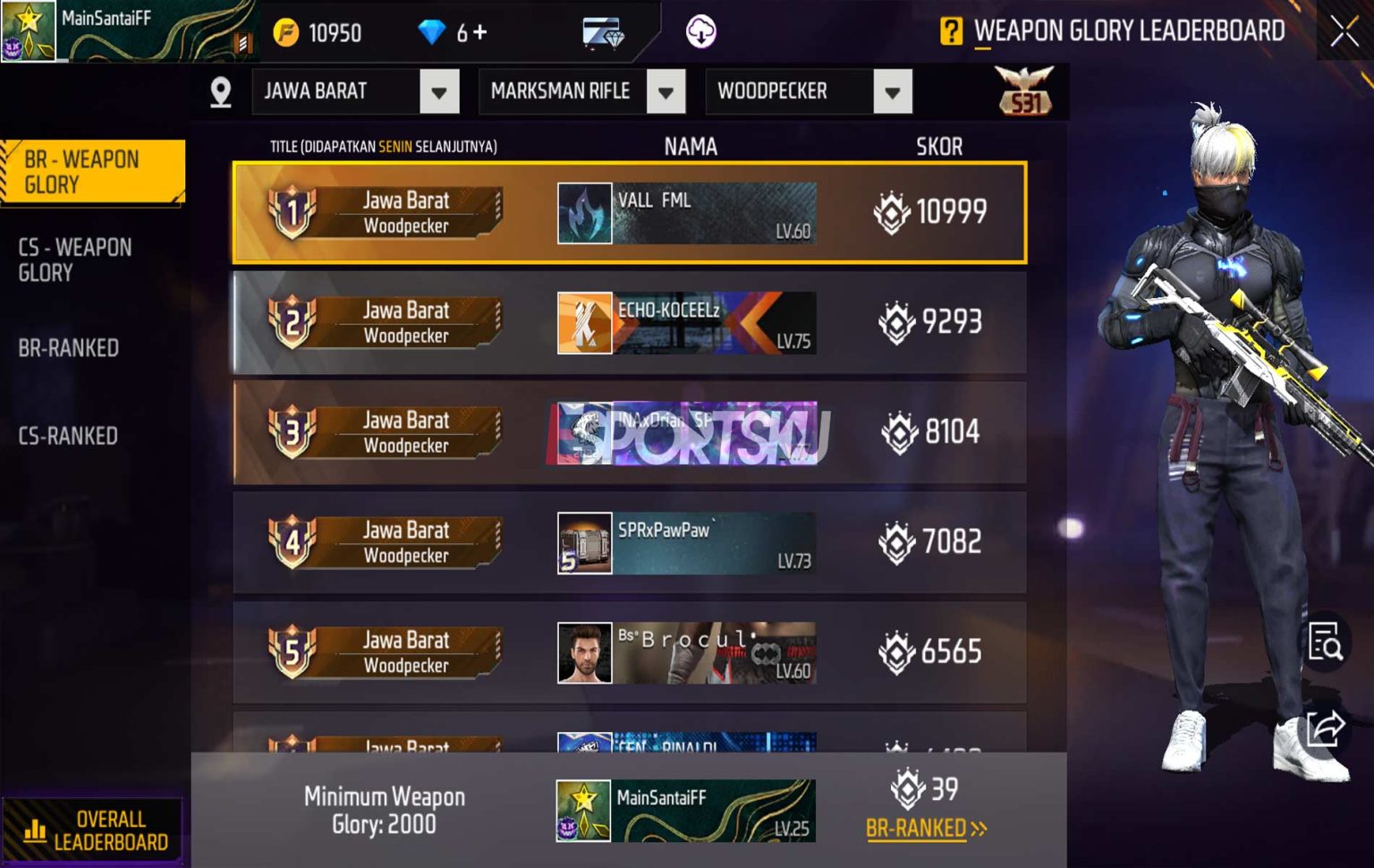 Cara Melihat Peringkat Top Global dan Negara Free Fire (FF) – Esportsku