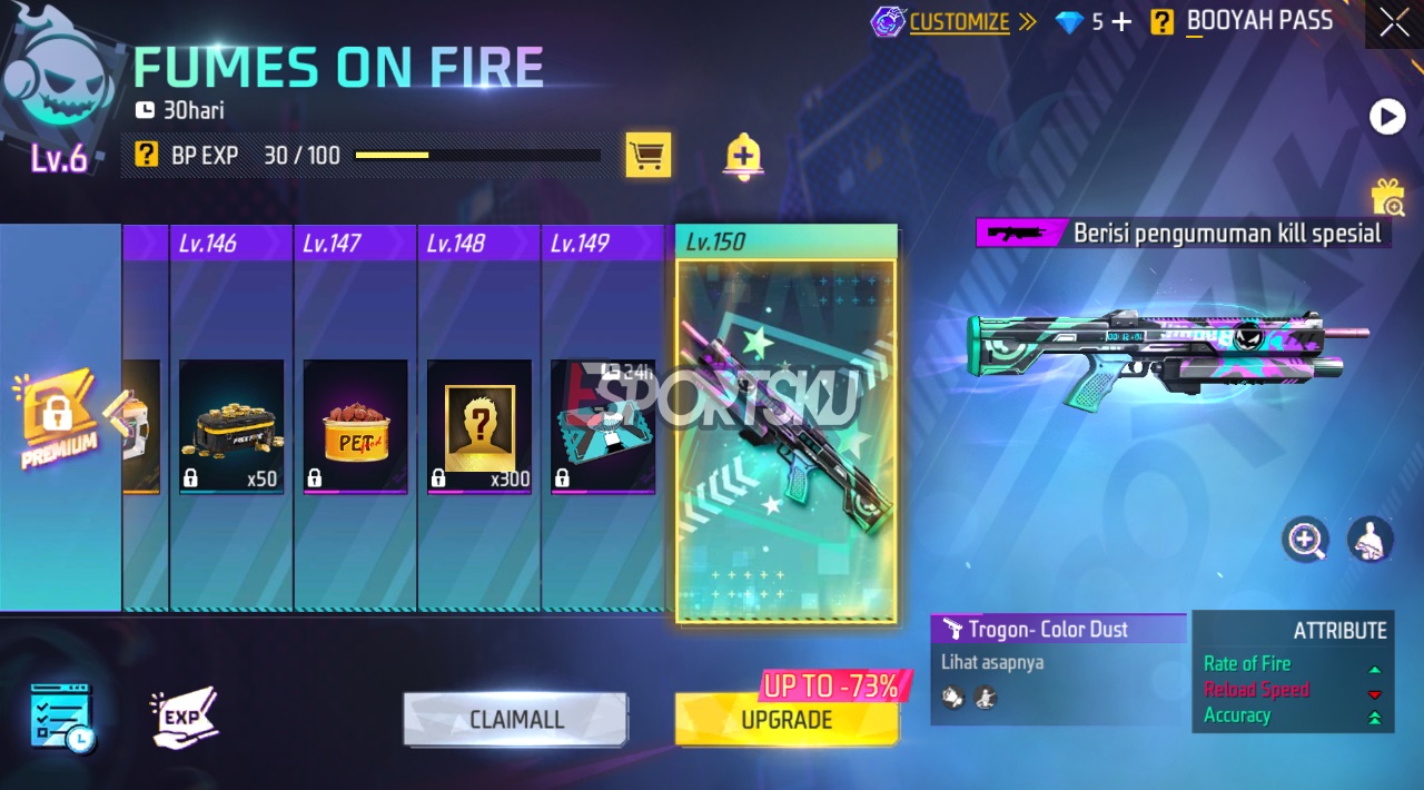 Makin Banyak! Inilah Total Level Booyah Pass Free Fire (FF) – Esportsku